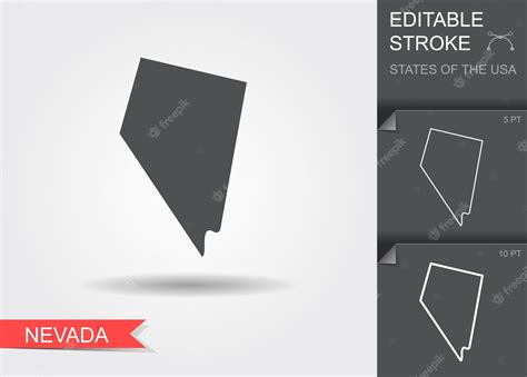 Premium Vector Stylized Map Of The Us State Of Nevada Vector Illustration