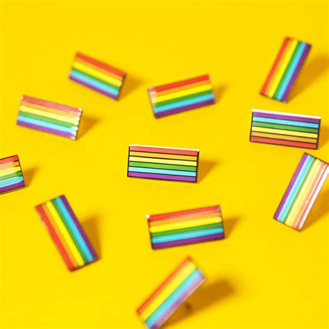 Progress Pride Flag Pin Enamel Badge Rainbow Inclusive Gay Etsy