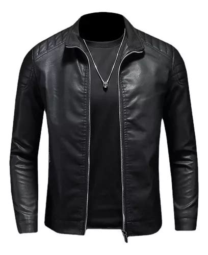 Chamarra De Cuero Para Hombre Chamarra Motera Abrigo Fino Meses Sin