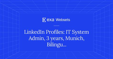 5 Linkedin Profiles It System Admin 3 Years Munich Bilingual Exa
