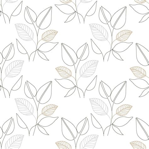 Premium Vector Seamless Pattern Outline Of Drawn Flowers Pastel