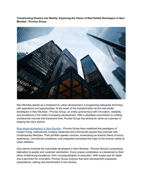Ppt Transforming Dreams Into Reality Exploring The Vision Of Real