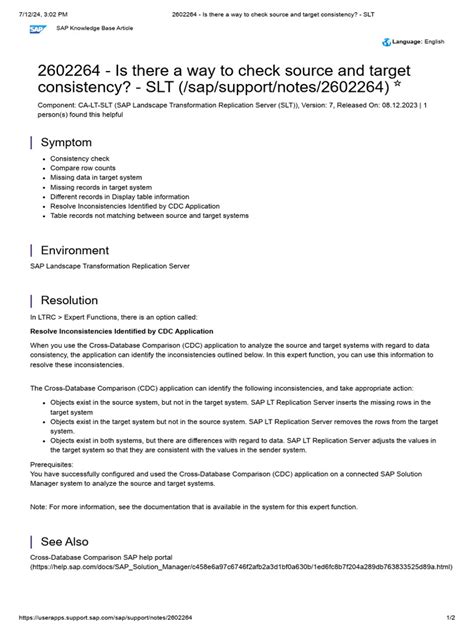 2602264 Is There A Way To Check Source And Target Consistency Slt