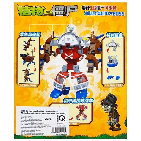 Đồ Chơi Sưu Tầm Plants Vs Zombies 2 Mecha Football Zombie Boss Biến