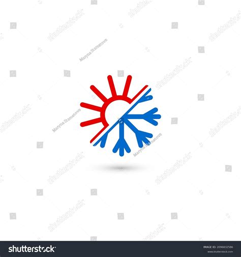 Hot Cold Symbols Sun Snowflake Icons Stock Vector Royalty Free