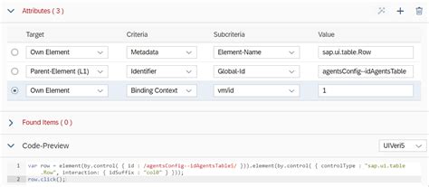 Binding Context Criteria Is Not Added To Generated Code For Uiveri5