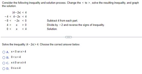 Solved Consider The Following Inequality And Solution Chegg