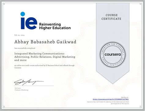 Abhay Gaikwad On Linkedin Successfully Completed A Comprehensive Course In Integrated Marketing