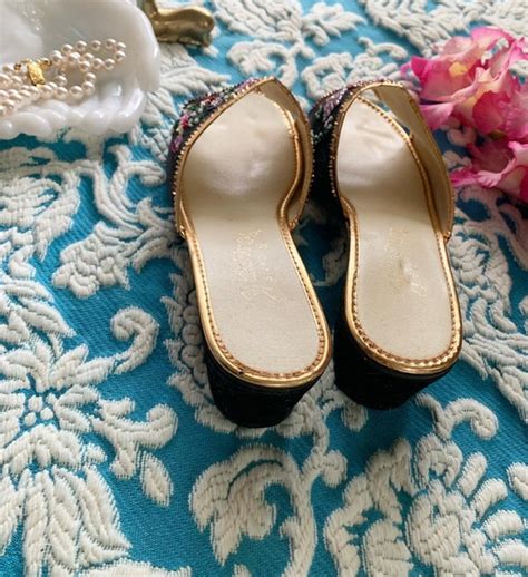 Vintage Boudoir Shoes 60s Boudoir Slippers Size 85 Gem