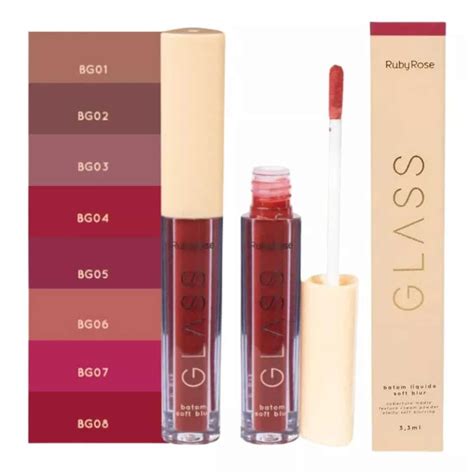Batom Líquido Soft Blur Linha Glass Ruby Rose 8 Opções Cores Shopee