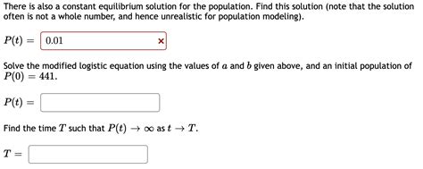 Solved Populations That Can Be Modeled By The Modified
