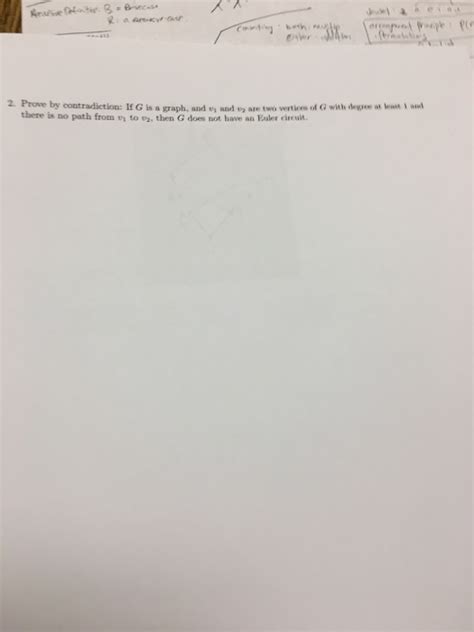 Solved Prove By Contradiction If G Is A Graph And V And Chegg