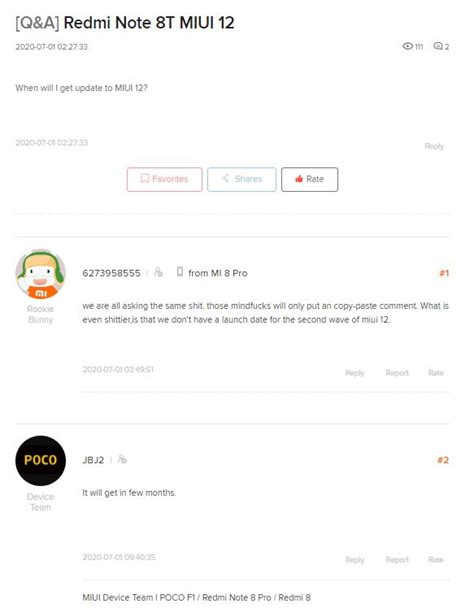 Miui 12 Update For The Redmi Note 8t Potentially Months Away May Be
