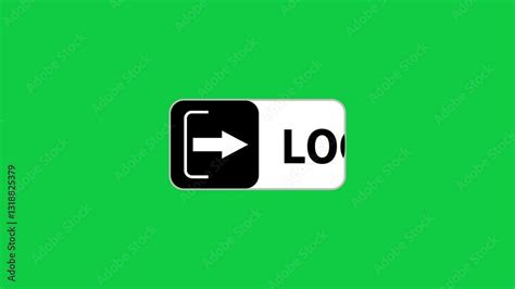 Green Screen Animation Of Log Out Button With Pointer Simple Animation Of Cursor Icon Clicking