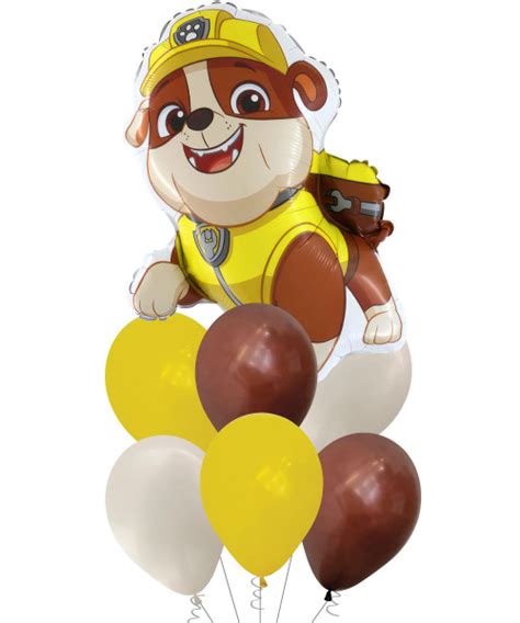 Paw Patrol Paw Patrol Rubble Latex Balloons Bouquet Give Fun