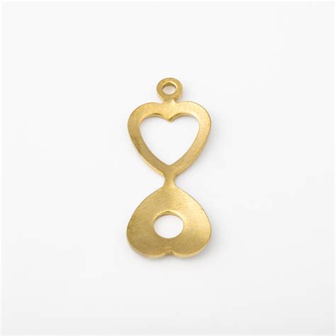 2 Corações Ss 24 Com Argola Cs Bijouterias