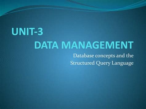 Class Xii Unit Iii Sql And Mysql Notes0pdf