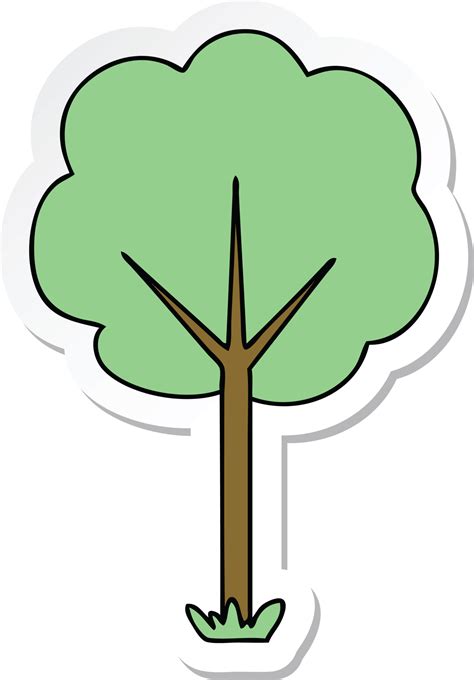 Sticker Of A Quirky Hand Drawn Cartoon Tree 45303526 Png