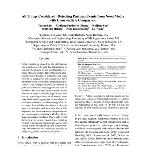 All Things Considered Detecting Partisan Events From News Media With