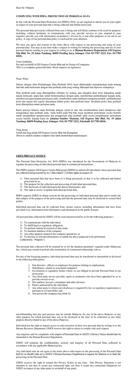 The Personal Data Protection Act 2010 Pdpa Gdex Sg