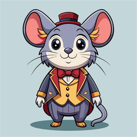 Mouse Dressed In A Fancy Suit Cartoon Vector Illustration Premium Ai
