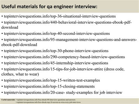 top 10 qa engineer interview questions and answers ppt