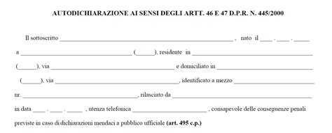 Aggiornato Il Modello Per Le Autodichiarazioni Il Modulo Da Stampare