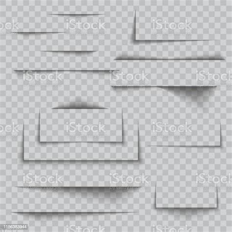투명 한 배경에 현실적인 종이 시트 효과의 집합입니다 벡터 3차원 형태에 대한 스톡 벡터 아트 및 기타 이미지 3차원 형태