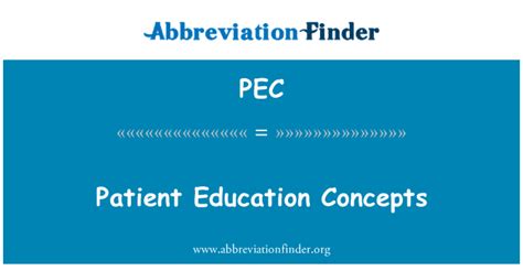 PEC 定义 病人教育概念 Patient Education Concepts