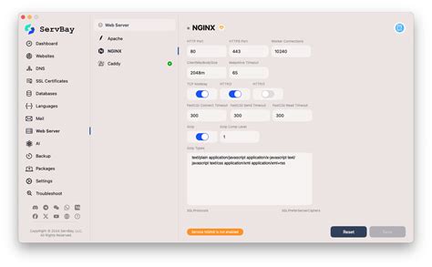 配置 nginx web 服务器 servbay 支持中心