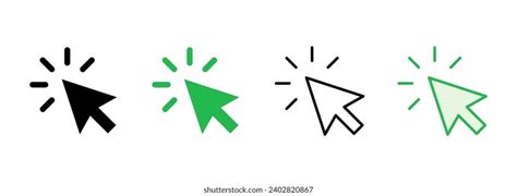 Click Icon Set Pointer Arrow Icon Stock Vector Royalty Free