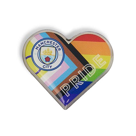 Manchester City Pride Heart Pin Badge Official Man City Store