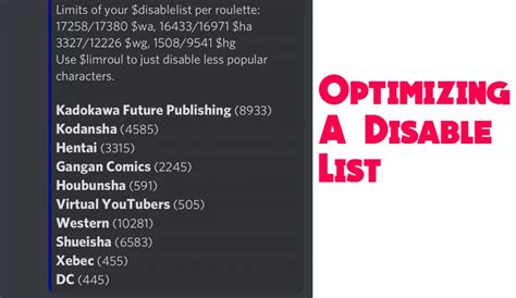 How To Clear Disable List In Mudae