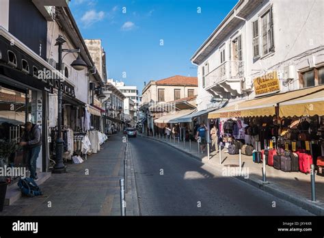 Limassol Cyprus April 2017 Shopping Street In The City Centre On