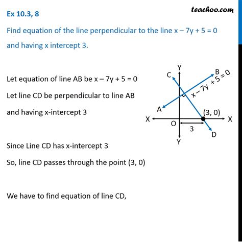 Ex Find Equation Of Line Perpendicular To X Y