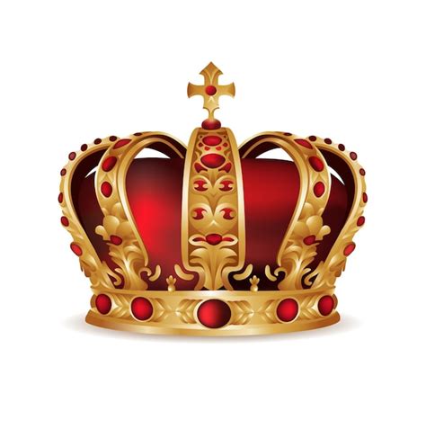 Premium Vector A Gold Crown With Red Stones On It