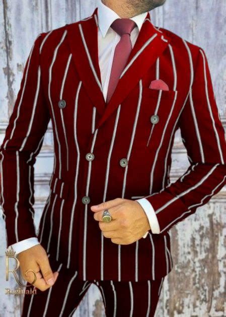 Burgundy Pinstripe Suit Mens 1920s Gangster Pinstripe Suit Lapel C