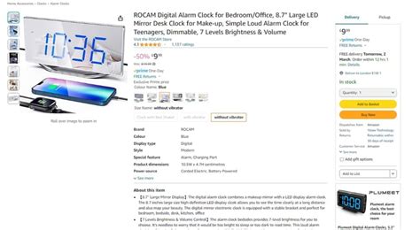 Rocam Digital Alarm Clock For Bedroom Office £9 99 At Amazon