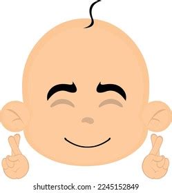 Vector Illustration Face Baby Cartoon Hands Stock Vector Royalty Free