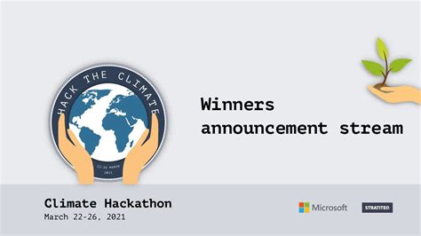 Climate Hackathon Winners Announcement Stream YouTube