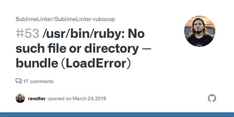 Usrbinruby No Such File Or Directory Bundle Loaderror · Issue 53 · Sublimelinter