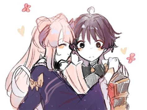 Two Anime Girls Are Hugging Each Other