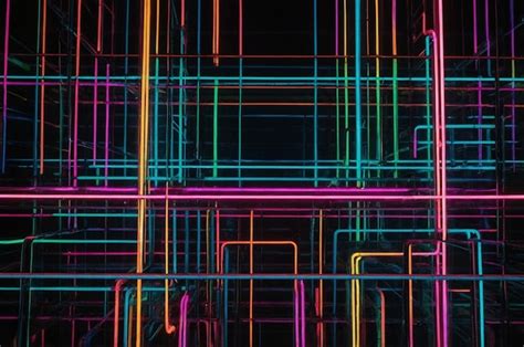 Premium Photo Abstract Neon Lines Screensaver