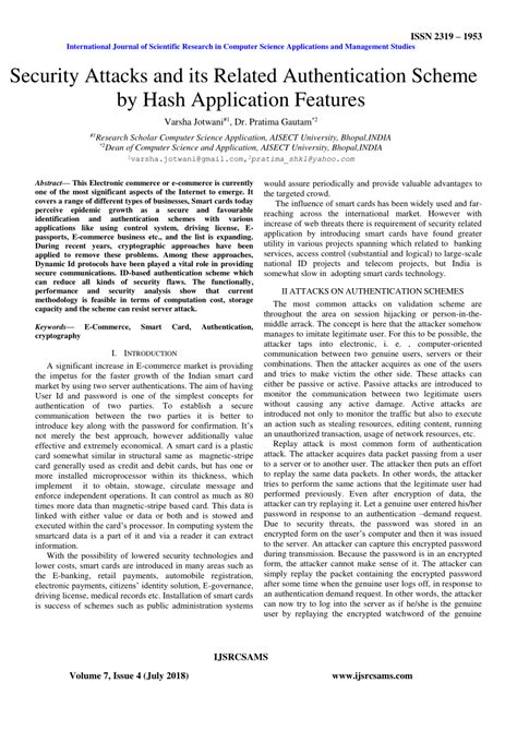 Pdf Security Attacks And Its Related Authentication Scheme By Hash