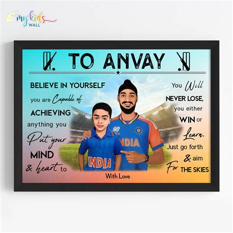 Cricket Champ With Arshdeep Singh Personalized Motivational Portrait