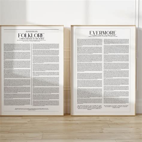 The 1 Folklore Songs Art Print Swiftie Print Folklore Digital Art