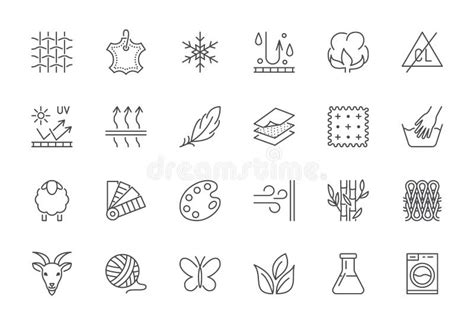 Fabric Feature Clothes Material Vector Flat Glyph Icons Garment