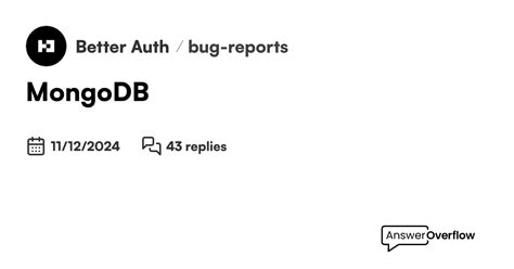 Mongodb Better Auth Mongodb Better Auth