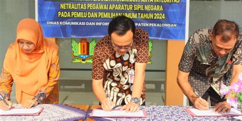 ASN Dinkominfo Kabupaten Pekalongan Kompak Lakukan Ikrar Netralitas Pemilu