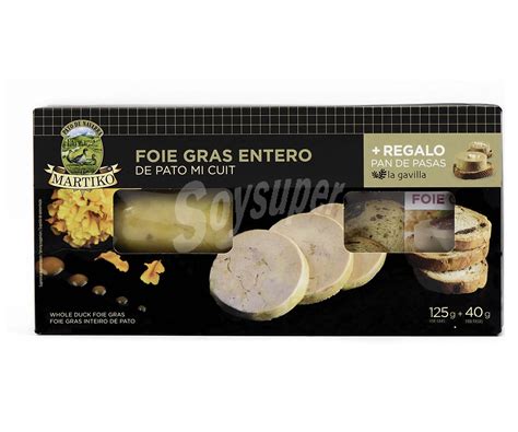 Martiko Foie Gras Entero De Pato Mi Cuit Con Obsequio De G De Pan De Pasas Envase G